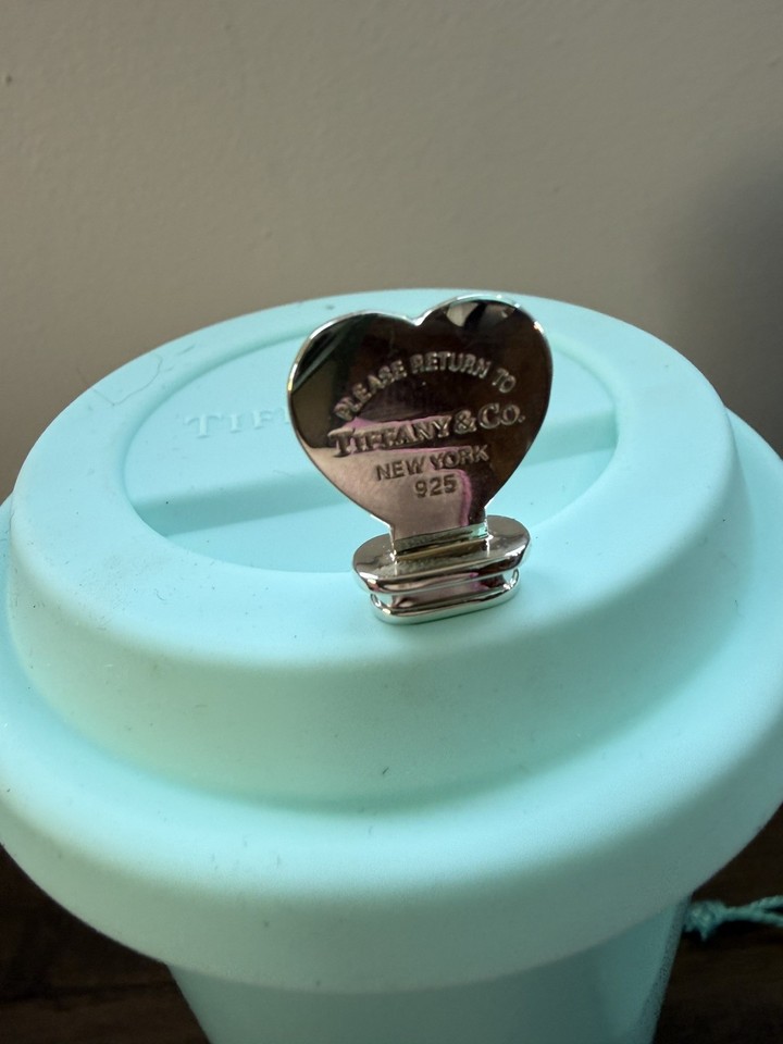 TIFFANY & CO Coffee Cup Set in Bone China W/ Sleeve & Stopper - gift ...