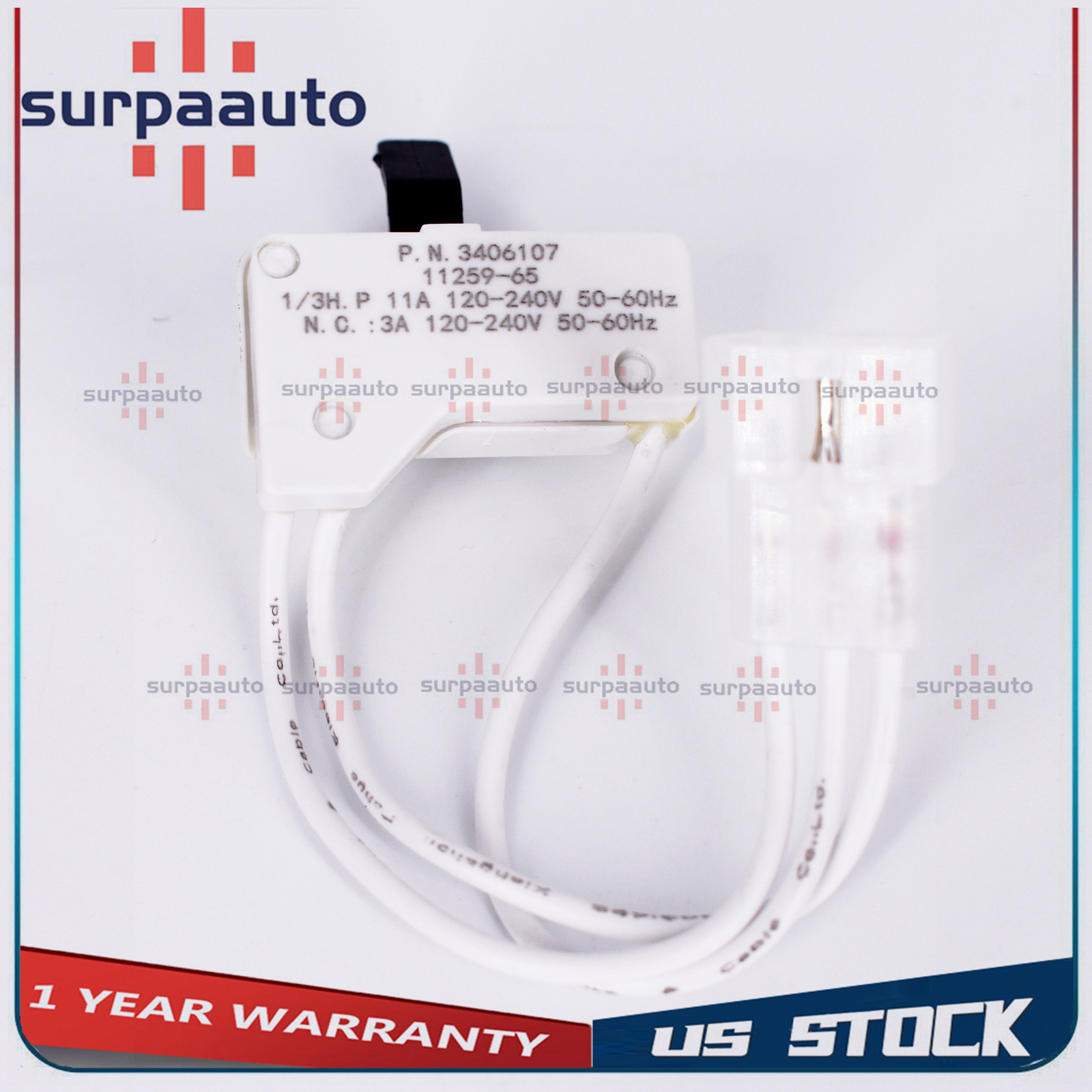 3406109 Dryer Door Switch Replacement part for Whirlpool Kenmore Dryer ...