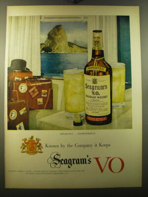1950 Seagram's V.O. Canadian Whisky Ad - Obviously.. Cosmopolitan | eBay