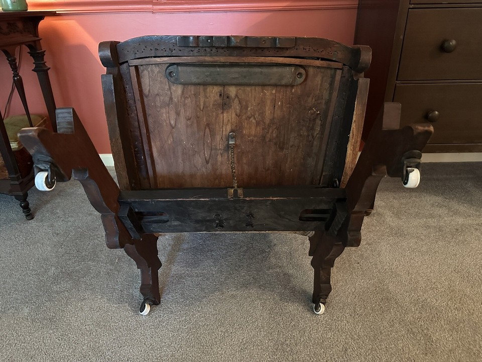 Victorian Platform Rocker Wood with Fabric Upholstery Antique Rocking ...