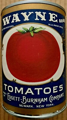 1940s Wayne Brand Tomatoes Label on Can – Edgett – Burnham Company ...