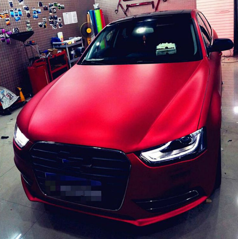 Matte Red Car Film Wrapping 3M 2080 Matte Red Effect