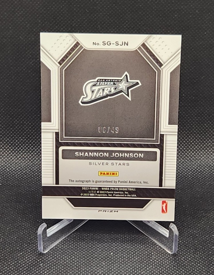 2023 Panini Prizm WNBA Signatures Shannon Johnson Blue Prizm Auto /49 # ...