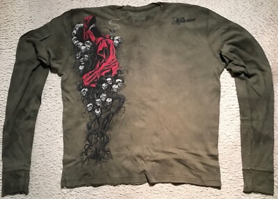 AFFLICTION VINTAGE RARE AUTHENTIC GREEN EMBROIDERED THERMAL SIZE 3XL ...