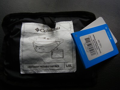 COLUMBIA LIGHTWEIGHT PACKABLE FANNY HIP PACK BLACK 13.5 X 5 X 3 NWT | eBay