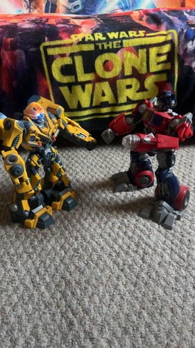 2006 Hasbro 11" Transformers Cyber Stompin Optimus Prime & Bumblebee | eBay