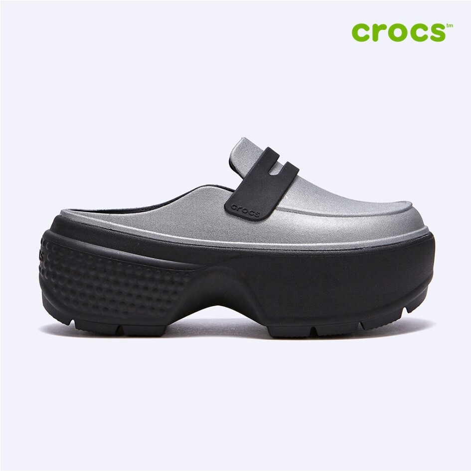 NEW CROCS STOMP METALLIC LOAFER CRS210363 210363-01V SILVER BLACK | eBay