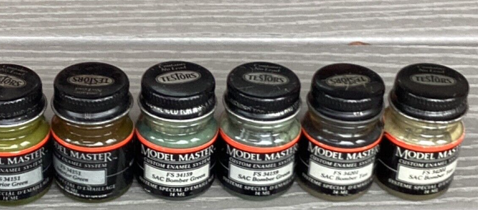 10 BOTTLES TESTORS MODEL MASTER ENAMEL PAINTS 2 EACH OF 5 COLOURS 14ML ...