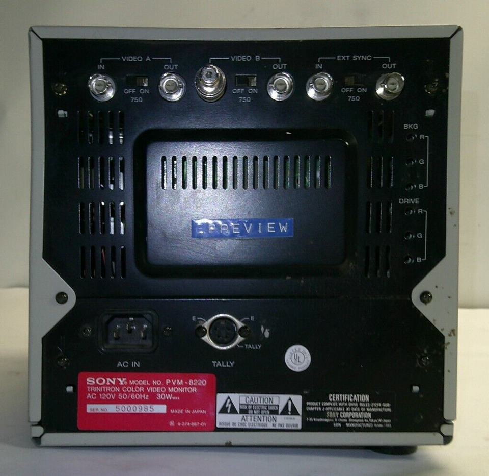 Sony Trinitron PVM-8220 8" Color Analog Video Display CRT Monitor | eBay