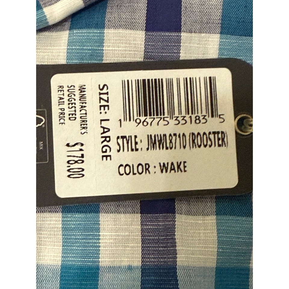 Johnnie-O Top Shelf Shirt Mens Large Linen Blend Check Plaid Button ...