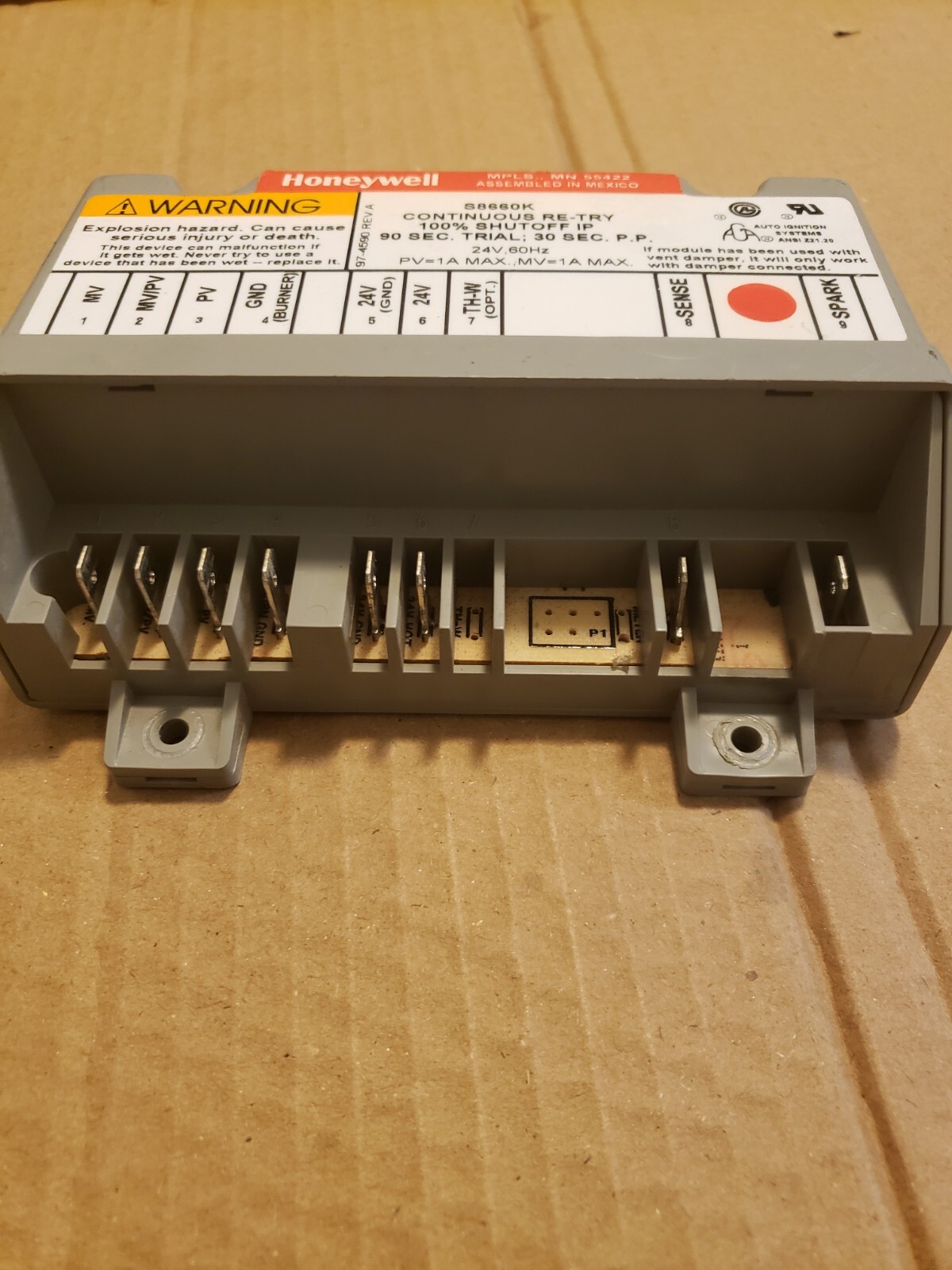 Honeywell S8660K Continuous Re-Try Ignition Control Module | eBay