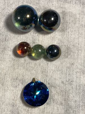Lot Of 5 Vintage Marbles Metallic 3 Small And 2 Large | eBay