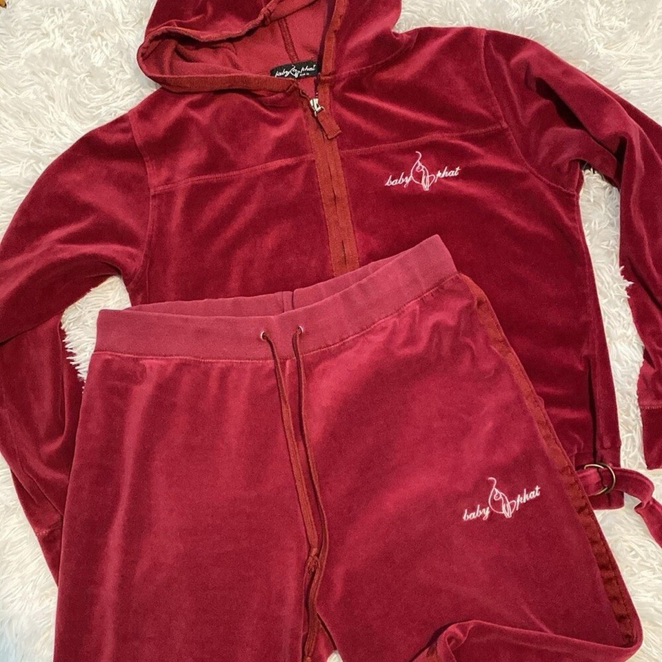 Baby Phat vintage Y2K maroon velour set | eBay