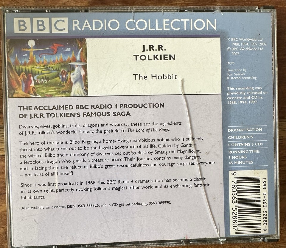 JRR Tolkien - The Hobbit - 5 X CD BBC Radio 4 Dramatisation ...