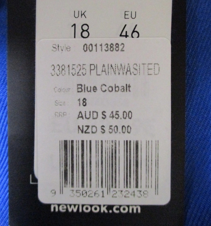 NEW WITH TAGS NEW LOOK SIZE 18 BLUE SUMMER DRESS, ELASTIC WAIST WITH ...