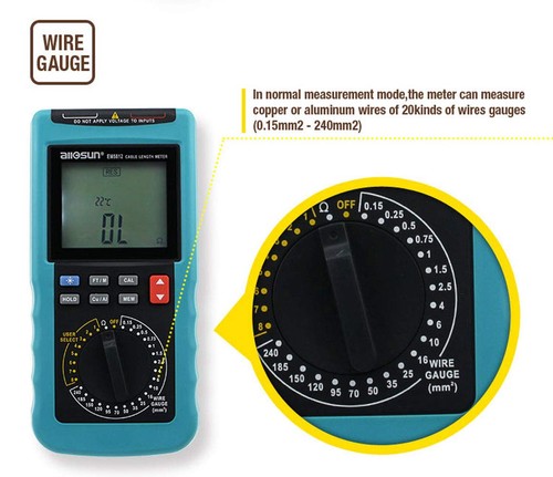 Digital Electric Cable Resistance Tester Cable Wire Length Meter Ohm ...