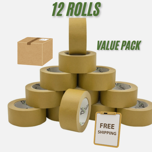 Eco Paper Packing Tape 50mm x 50m Strong Adhesive Parcel Box Sealing 6 ...
