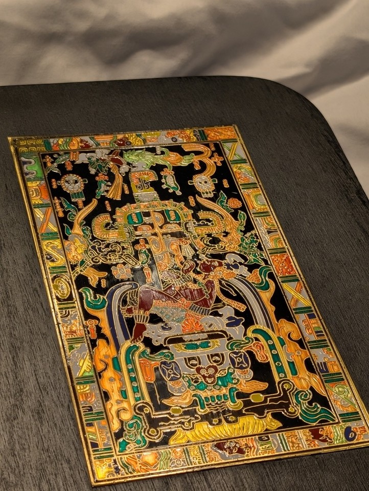 Mexico Mayan Offering From The Palace of The Palenque Brass On Wood ...