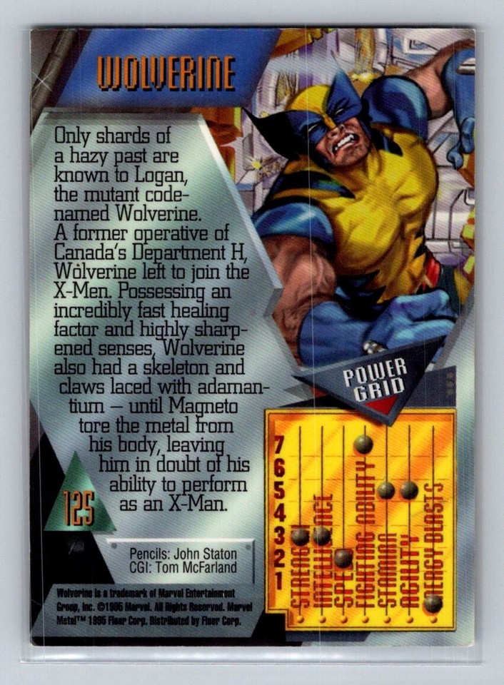 1995 Fleer Marvel Metal Wolverine 125 | eBay