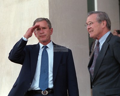 GEORGE W BUSH SALUTES AS HE LEAVES THE PENTAGON SEPT 11 9/11 8X10 PHOTO ...