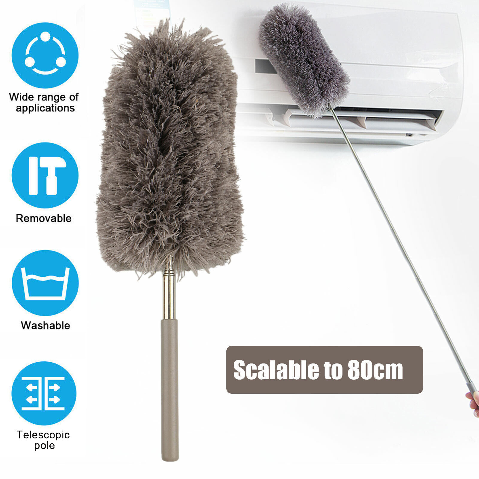 Dense Dusting Duster Soft Feather Brush Household Extendable Cleaning ...
