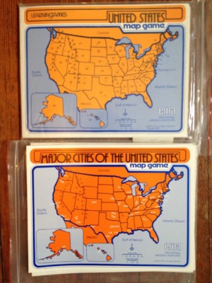 US Maps Learning Games EMA 1985 Gr 4-12 LOT Of 2 Major Cities School | eBay