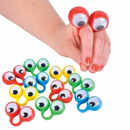 10 Pcs Finger Puppets Plastic Rings with Wiggle Eyes Toy for Kids ...