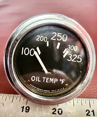 Stewart Warner vintage oil temperature gauge circa 1940 pre-war 40s hot ...