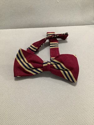 BROOKS BROTHERS Boys Maroon striped “Red Fleece” Adjustable Bow Tie ...