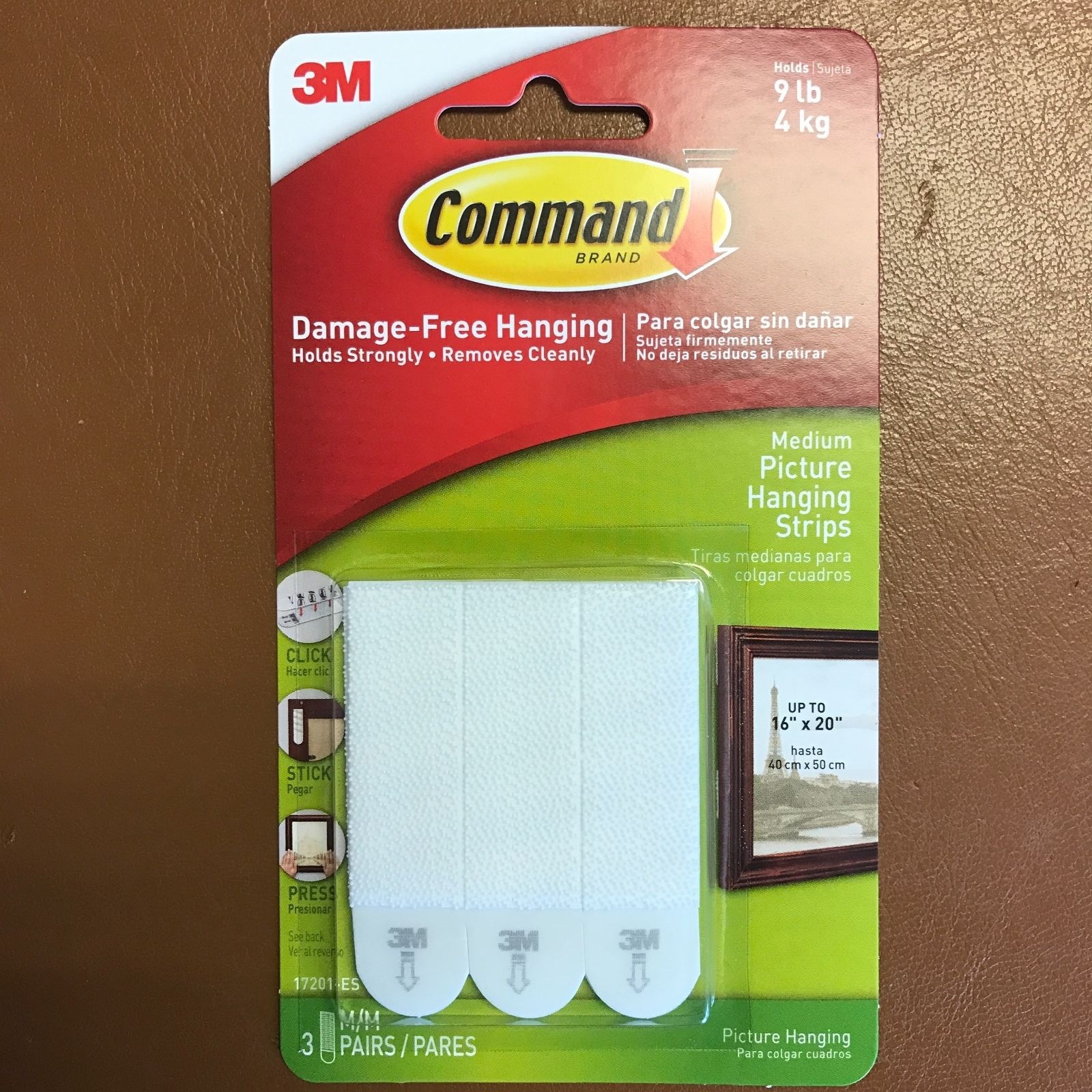 3M COMMAND Strips Large Medium Small Damage Free Picture/Poster/Canvas ...