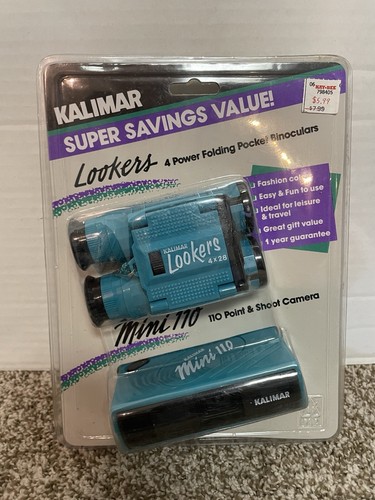 Vintage Kalimar Mini 110 Camera & Lookers Binoculars Green NEW! SEALED ...