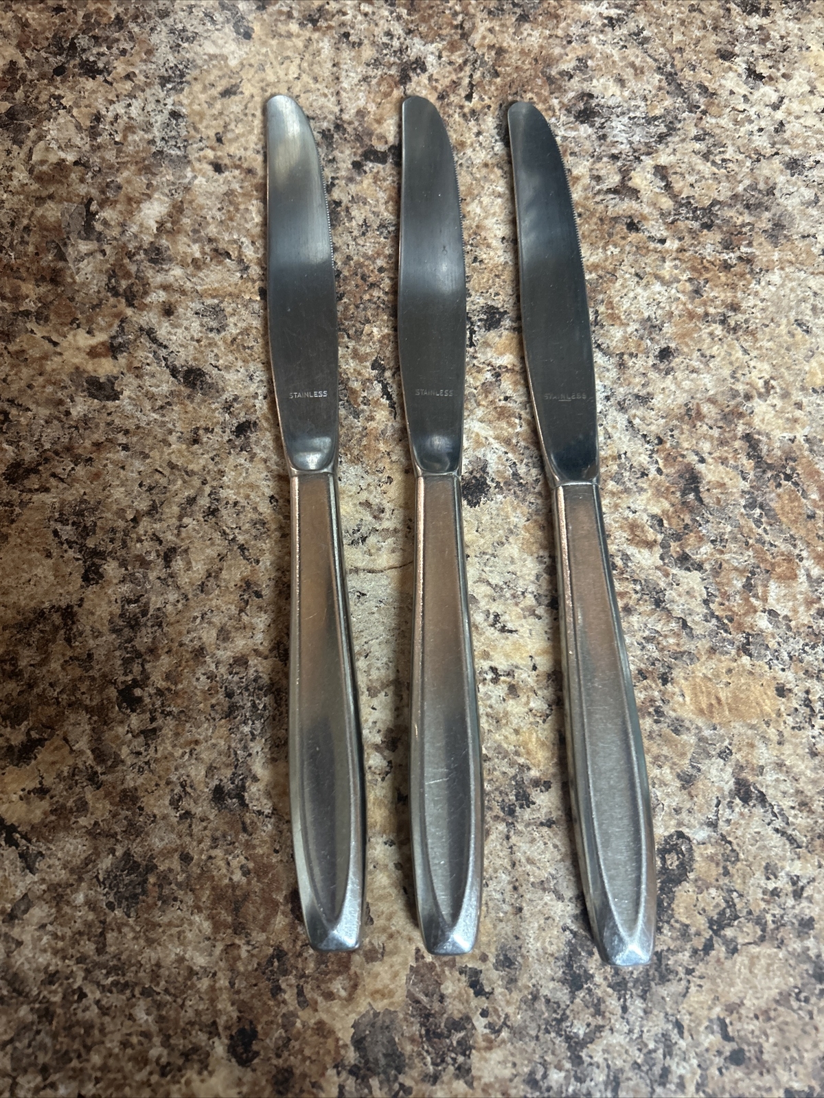 Vintage INSICO Stainless Flatware Dinner Knives Set of 3 Nassau Pattern ...