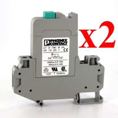 (Lot of 2) Phoenix 0916607 UT 6-TMC M 5A UT6TMCM5A Feed-Through ...