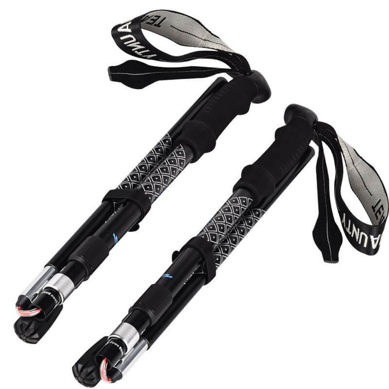 New Trekking Pole Walking Sticks Straight Handle Anti-shock Hiking ...