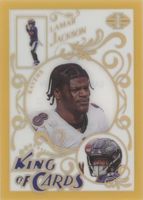 2021 Panini Illusions - King of Cards Lamar Jackson #KC-3 Gold /25 for ...