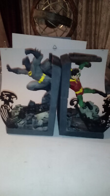 BATMAN AND ROBIN Buchstützen, Bookends, VINTAGE Statue Set, 1997 ...