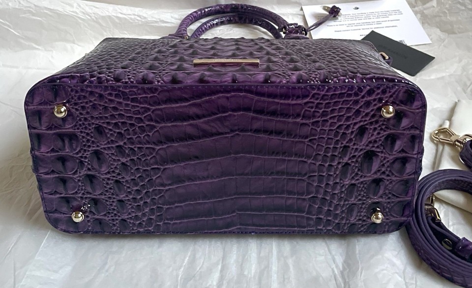 New Brahmin MEDIUM Duxbury Melbourne Leather Satchel Bag HEROIC PURPLE ...