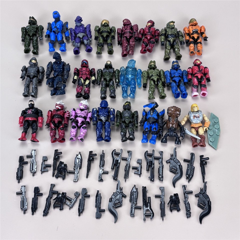 New 54Pcs (24 Figures +30 Gun) HALO Mega Bloks CONSTRUX Unsc Elite ...