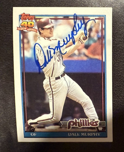 DALE MURPHY SIGNED AUTOGRAPHED 1991 TOPPS CARD #545 BRAVES PHILLIES ...