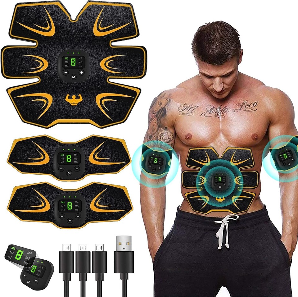 Rechargeable EMS Abdominal Muscle ABS Stimulator Trainer Toner Fitness ...
