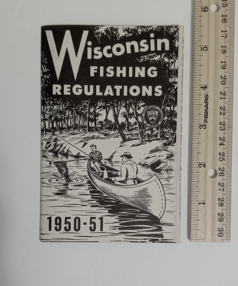 VTG Original Wisconsin Fishing Regulations 1950-51 Foldable Pamphlet | eBay