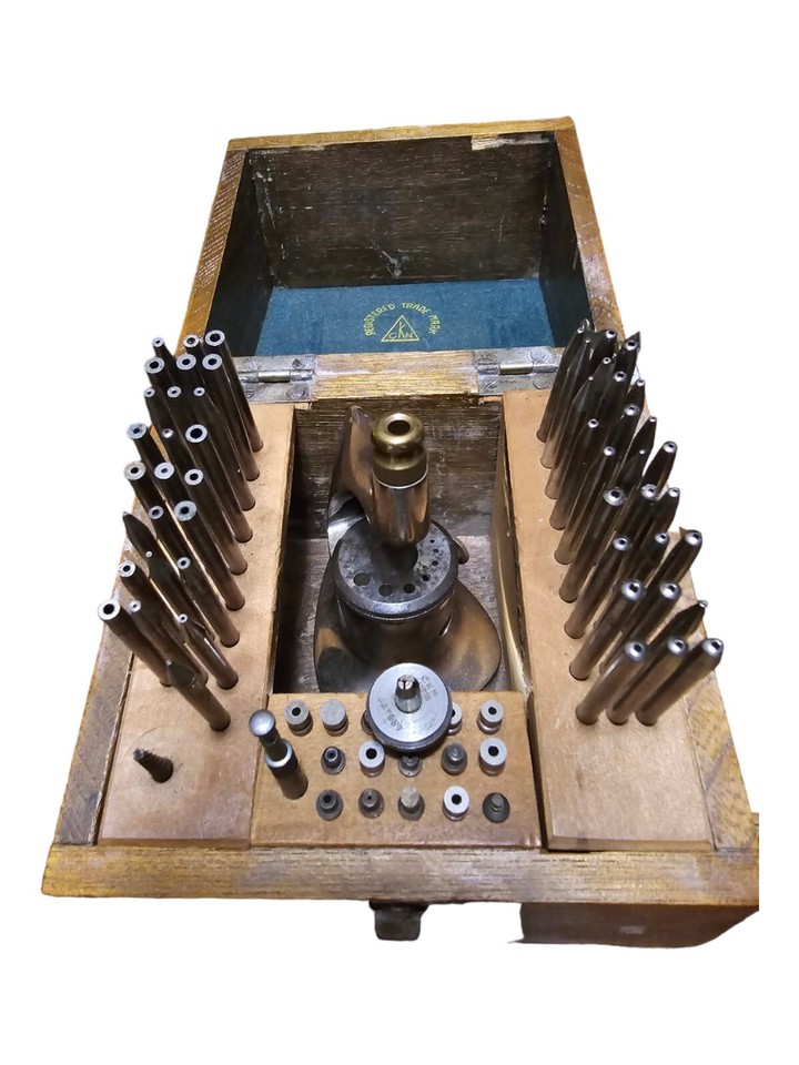 VINTAGE CKN WATCHMAKER JEWELERS STAKING TOOL SET 55 PCS. BENCH REPAIR ...