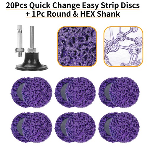 20Pcs 50mm Quick Change Roloc Easy Strip Disc 2'' For Clean Angle ...