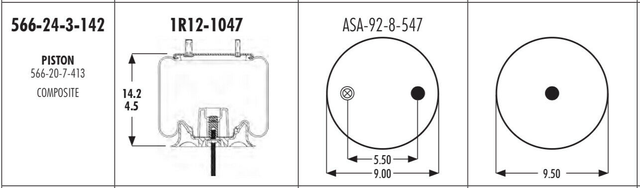 STEMCO 1r12-1047 - Super Cushion Rolling Lobe Air Springs for sale ...