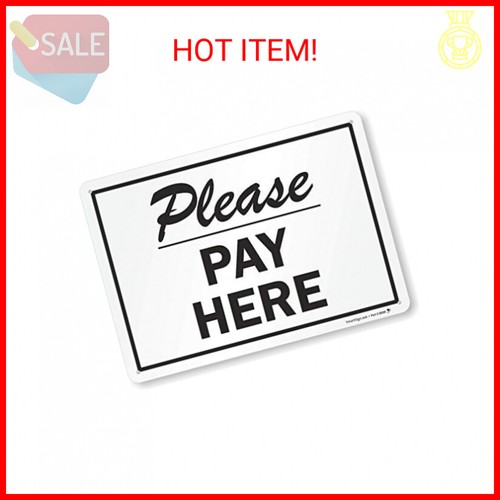SmartSign - S-7382-Pl-14 "Please Pay Here" Sign | 10" x 14" Plastic ...