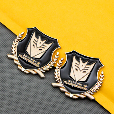 2Pcs Golden Metal Fender Transformers Decepticon Badge Rear Trunk Car ...