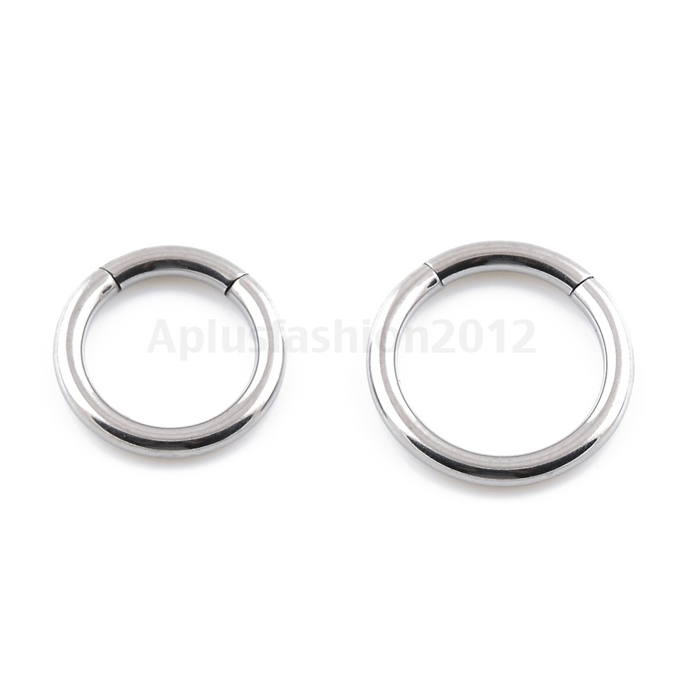 2pc16G 14G 316L Steel Segment Captive Bead Ring Septum Nipple Lip Ear ...