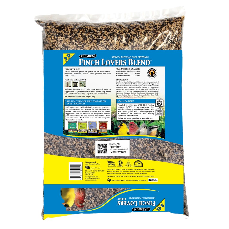 3-D Pet Products Finch Food Finch Lovers Mix Dry Wild Bird Food, Seeds ...