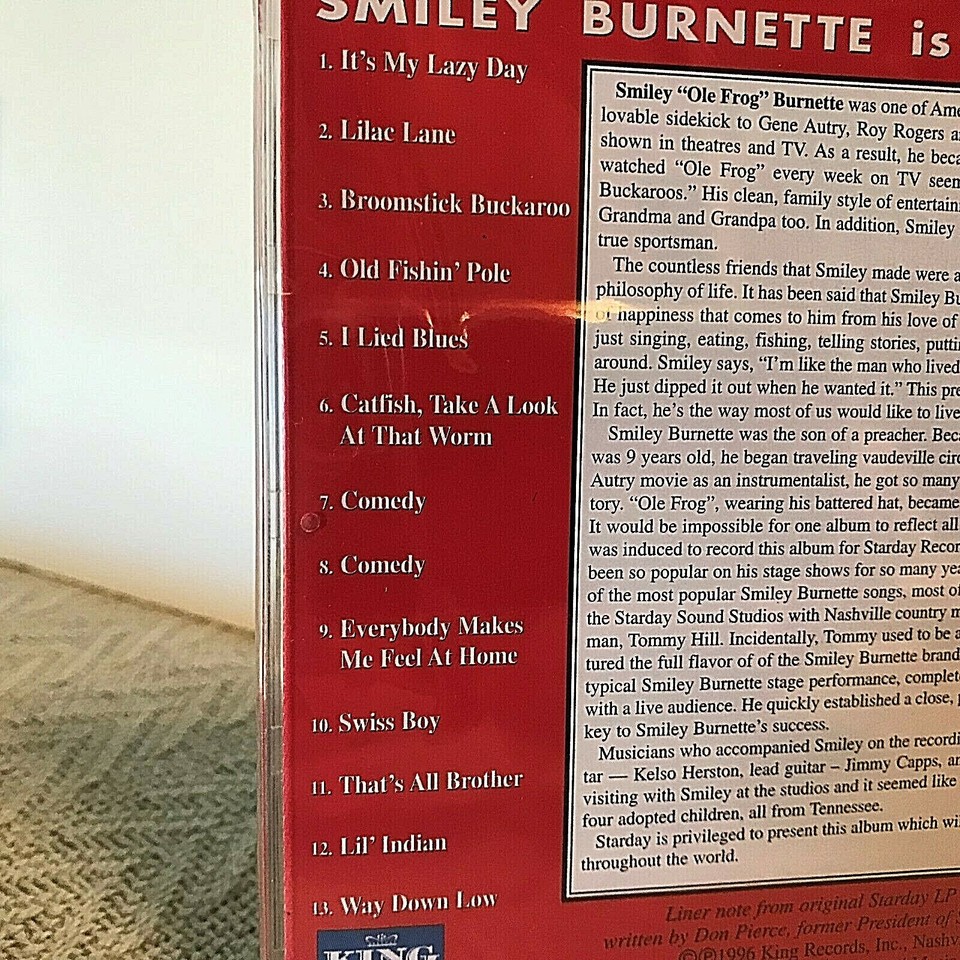 SEALED ! Smiley Burnette CD Smiley Is A Frog Millhouse, KMCD-6104-2 ...