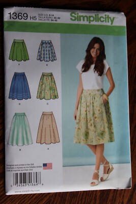 SIMPLICITY 1369 women 6 8 10 12 14 skirt waistband pockets zip UNCUT ...